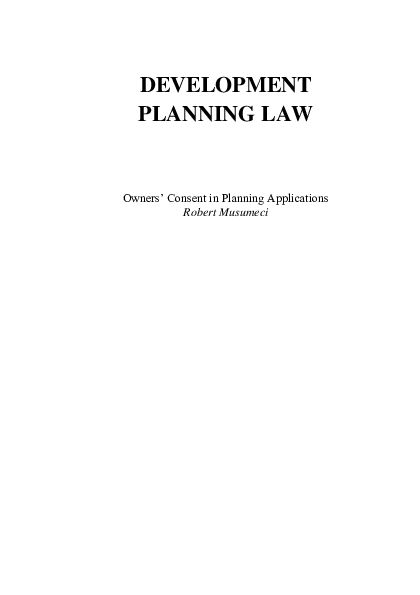 (PDF) Owners' Consent in Planning Applications