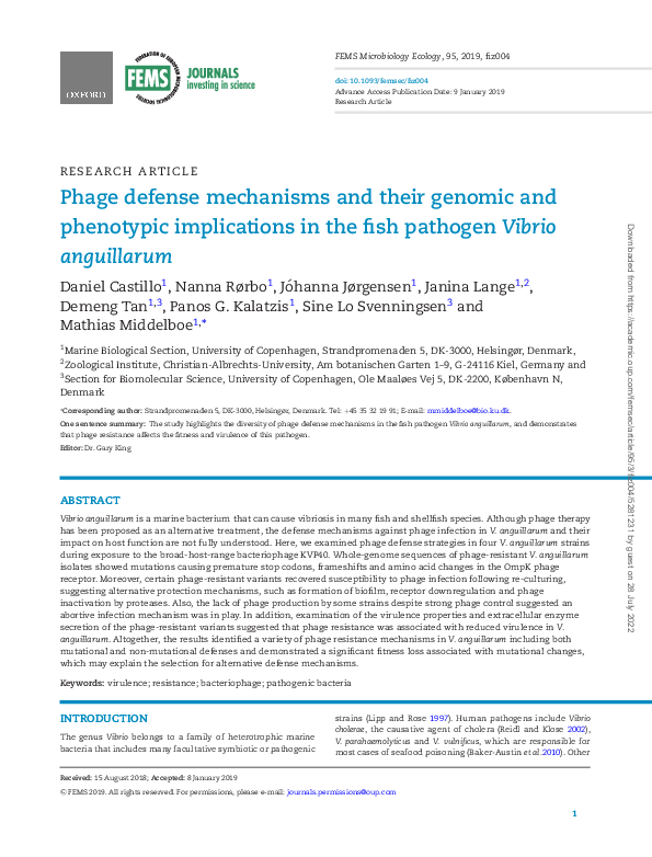 (PDF) Phage defense mechanisms and their genomic and phenotypic ...