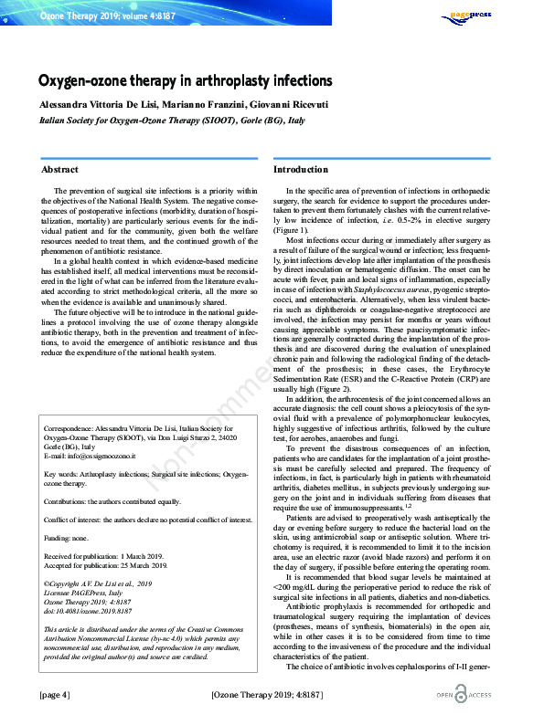 (PDF) Oxygen-ozone therapy in arthroplasty infections