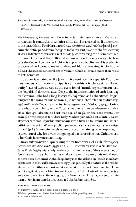 (PDF) The Merchant of Havana: The Jew in the Cuban Abolitionist Archive ...