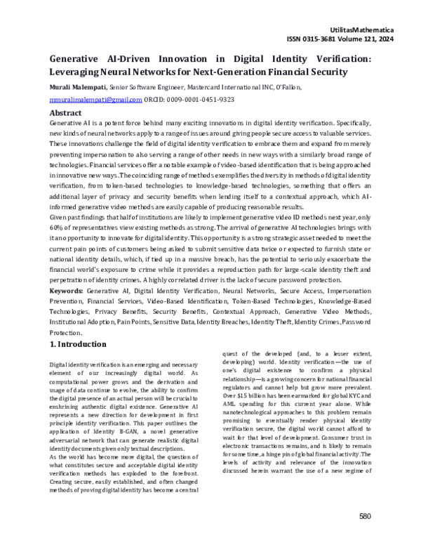 (PDF) Generative AI-Driven Innovation in Digital Identity Verification ...