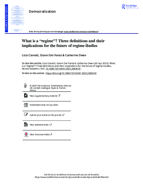 (PDF) What is a "regime"? Three definitions and their implications for ...