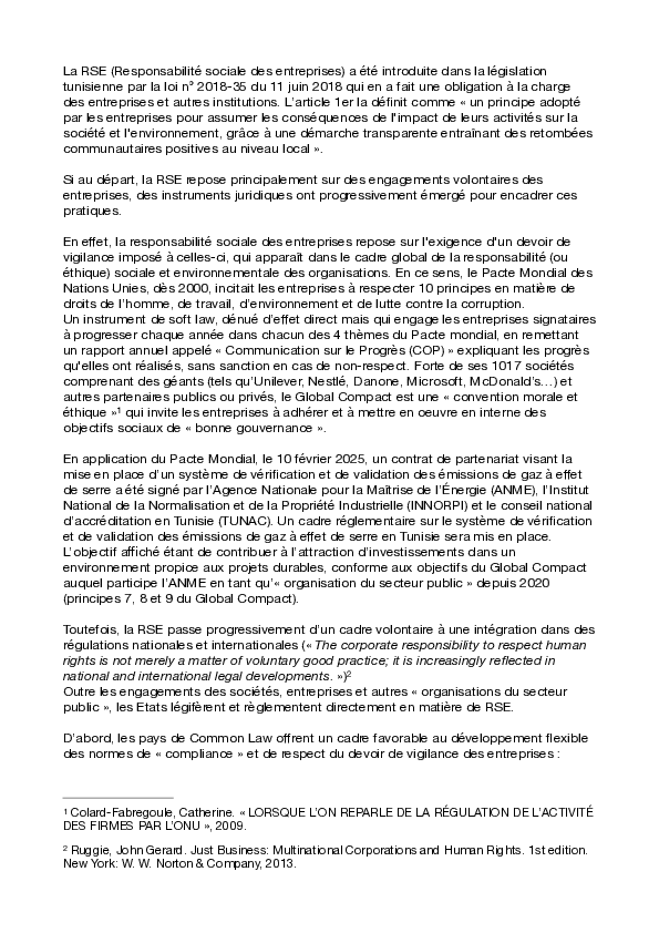 (PDF) La RSE, entre soft et hard law : une perspective comparative
