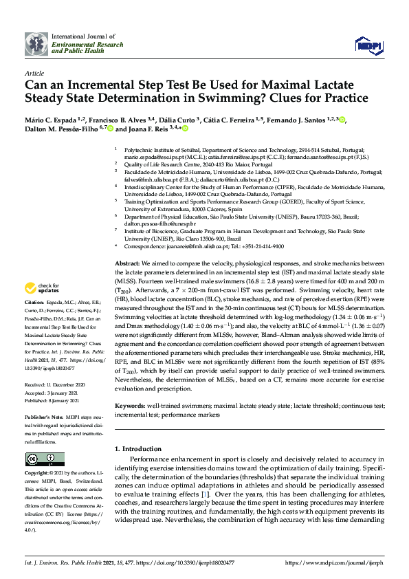 (PDF) Can an Incremental Step Test Be Used for Maximal Lactate Steady ...