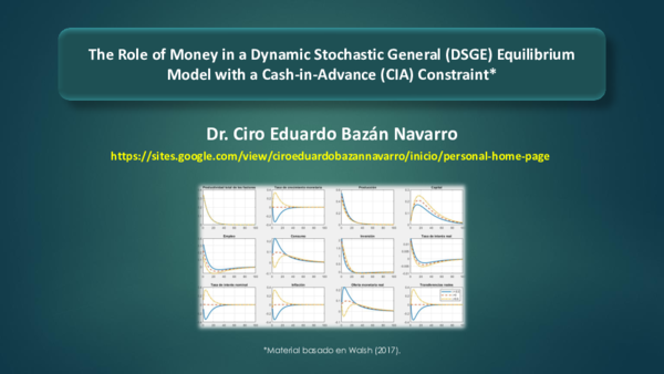 (PDF) Monetary DSGE Model: A Stochastic Cash in Advance Model [Modelo ...