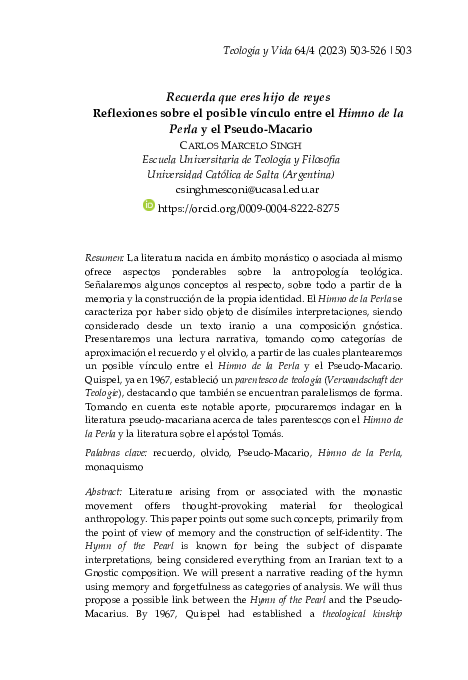 (PDF) Recuerda que eres hijo de reyes Reflexiones sobre el posible ...