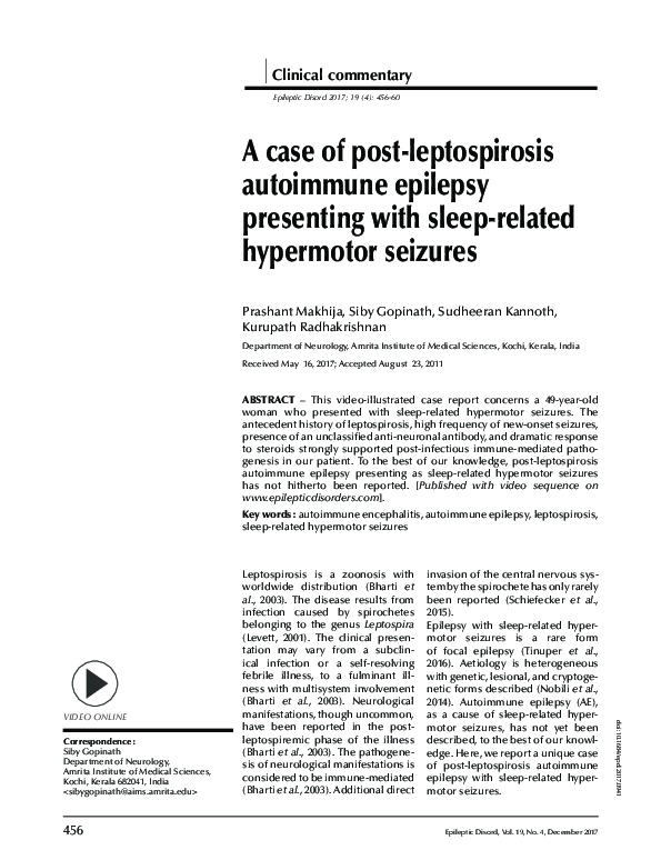 (PDF) A case of post-leptospirosis autoimmune epilepsy presenting with ...