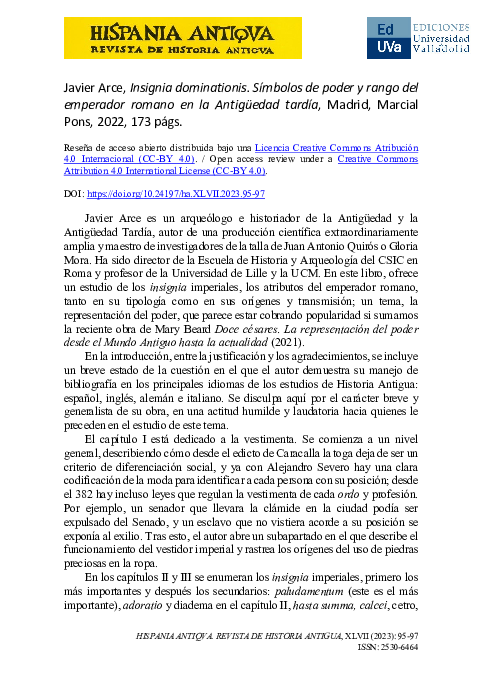 (PDF) Javier Arce, Insignia dominationis. Símbolos de poder y rango del ...