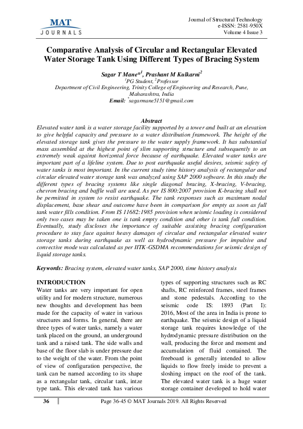 (PDF) Comparative Analysis of Circular and Rectangular Elevated Water ...