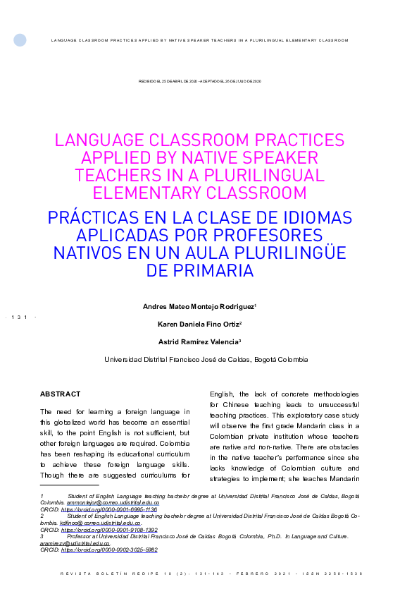 (PDF) Language classroom practices applied by native speaker teachers ...