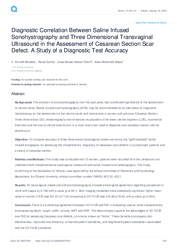 (PDF) Diagnostic Correlation Between Saline Infused Sonohystrography ...