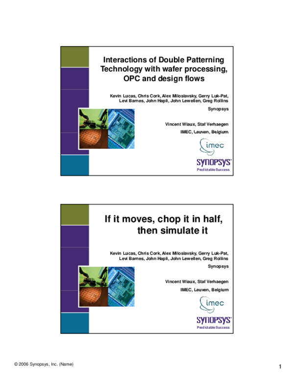 (PDF) Interactions of double patterning technology with wafer ...