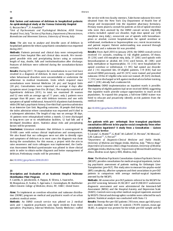 (PDF) Risk factors and outcomes of delirium in hospitalized older ...