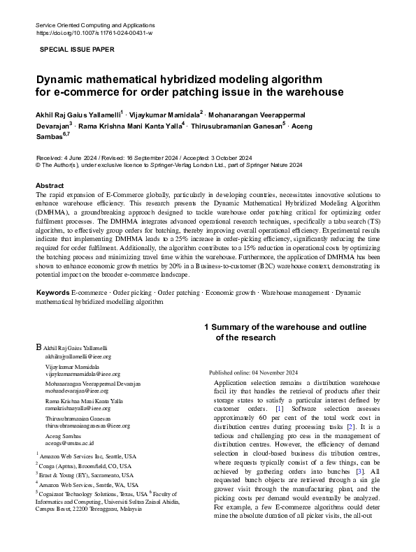 (PDF) Dynamic mathematical hybridized modeling algorithm for e-commerce for order patching issue ...