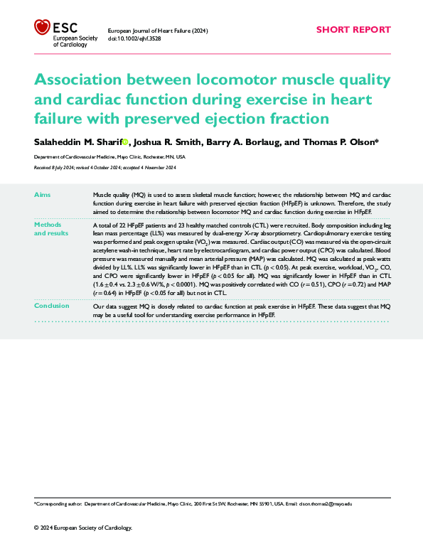 (PDF) Association between locomotor muscle quality and cardiac function ...