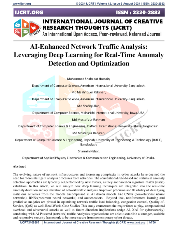 (PDF) AI-Enhanced Network Traffic Analysis: Leveraging Deep Learning for Real-Time Anomaly ...