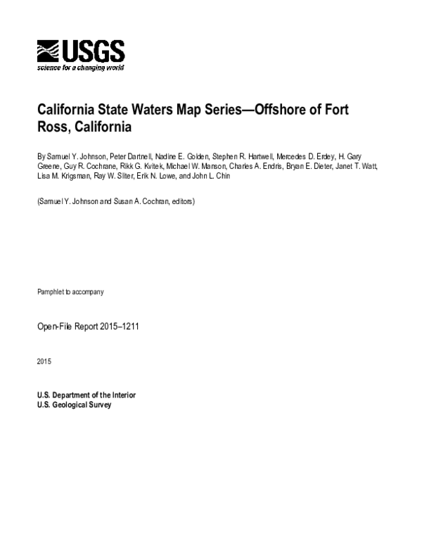 (PDF) California State Waters Map Series—Offshore of Fort Ross, California