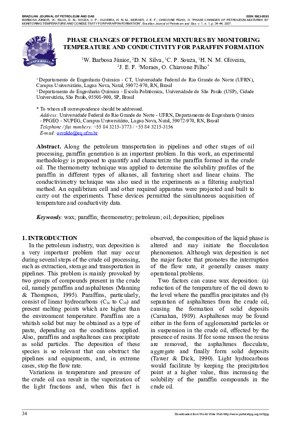 (PDF) Phase changes of petroleum mixtures by monitoring temperature and ...