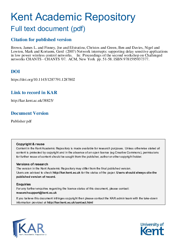 (PDF) Network interrupts