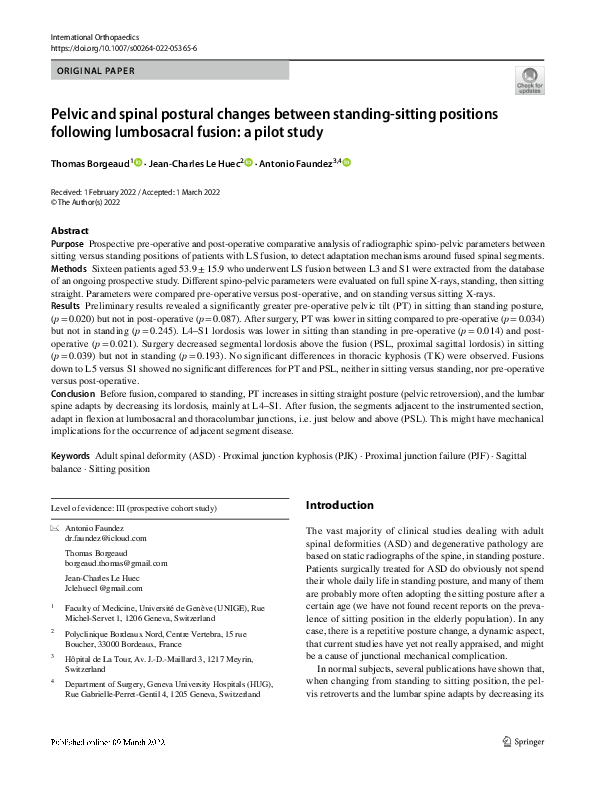 (PDF) Pelvic and spinal postural changes between standing-sitting ...