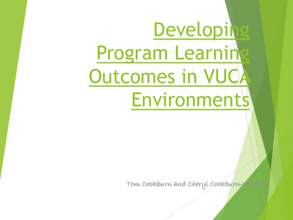 (PDF) Developing Program Learning Outcomes in VUCA Environments (Presentation Slides)