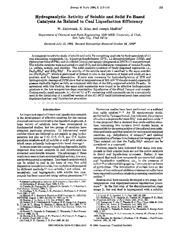 (PDF) Hydrogenolytic activity of soluble and solid iron-based catalysts ...