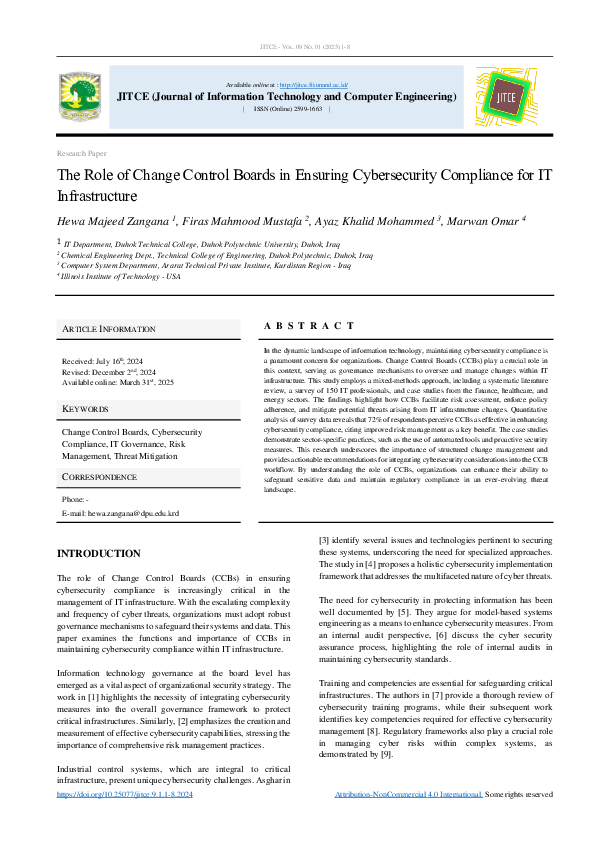 (PDF) The Role of Change Control Boards in Ensuring Cybersecurity ...
