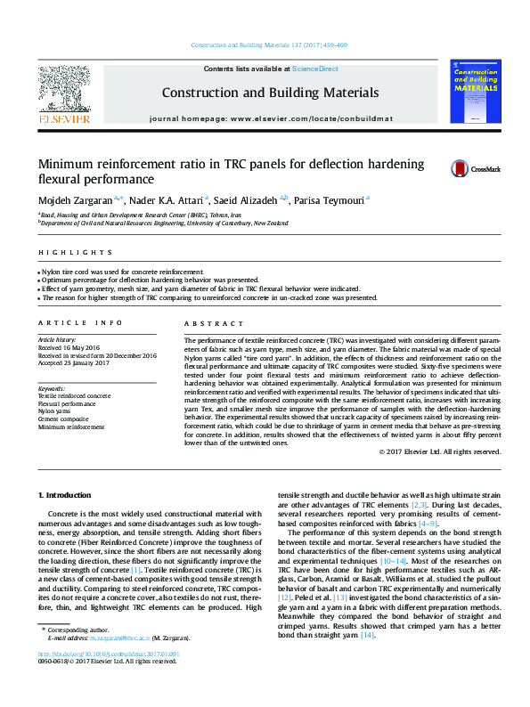 (PDF) Minimum reinforcement ratio in TRC panels for deflection ...