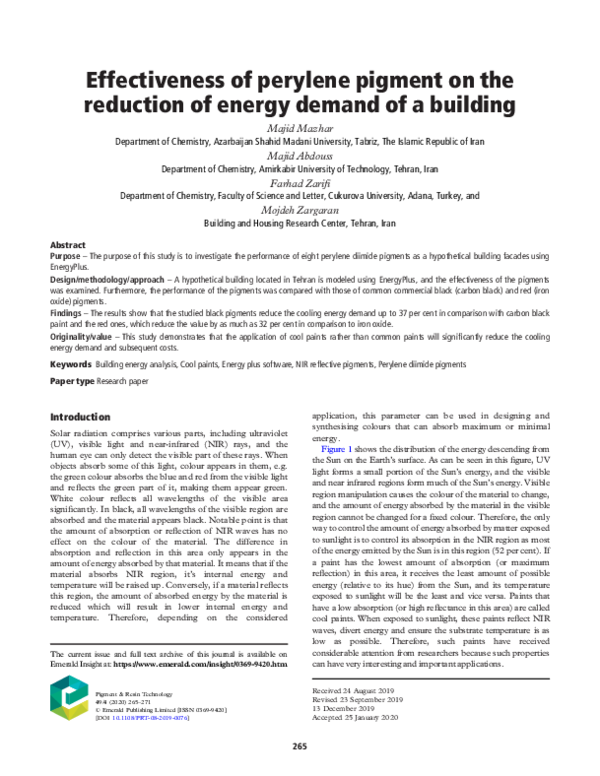 (PDF) Effectiveness of perylene pigment on the reduction of energy ...
