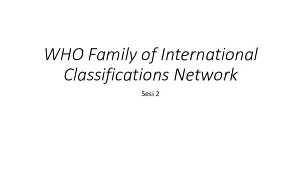 (PDF) WHO Family of International Classifications Network