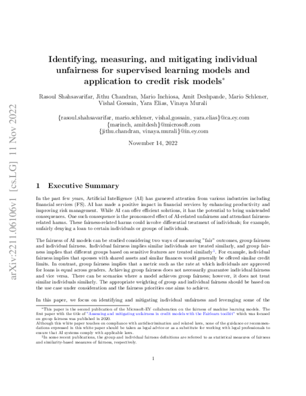 (PDF) Identifying, measuring, and mitigating individual unfairness for supervised learning ...
