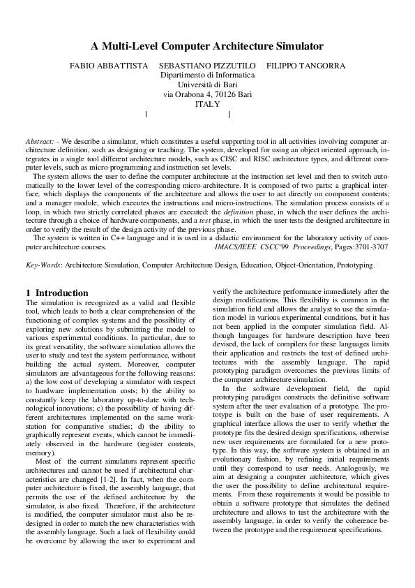 (PDF) A Multi-Level Computer Architecture Simulator