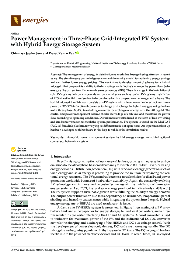 (PDF) Power Management in Three-Phase Grid-Integrated PV System with ...