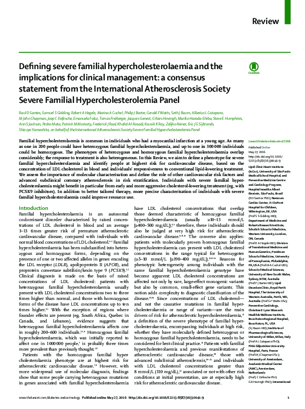 (PDF) Defining severe familial hypercholesterolaemia and the ...