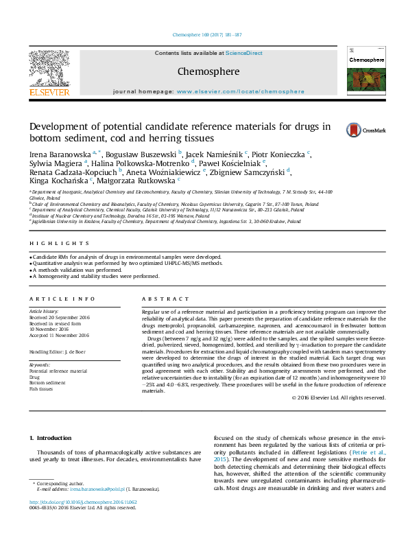 (PDF) Development of potential candidate reference materials for drugs ...