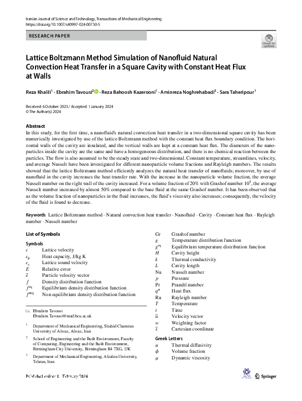 Pdf Lattice Boltzmann Method Simulation Of Nanofluid Natural Convection Heat Transfer In A