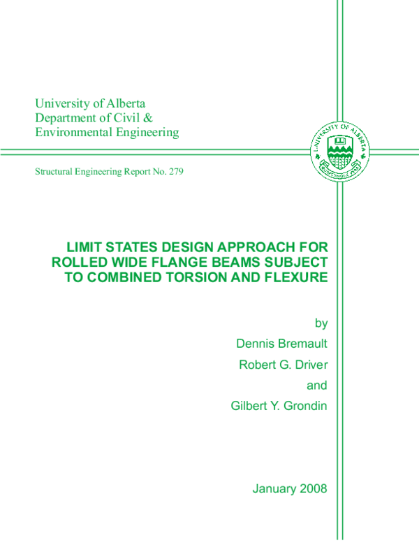 (PDF) Limit states design approach for rolled wide flange beams subject ...