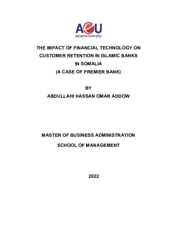 (PDF) THE IMPACT OF FINANCIAL TECHNOLOGY ON CUSTOMER RETENTION IN ...