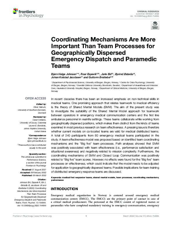 (PDF) Coordinating Mechanisms Are More Important Than Team Processes ...