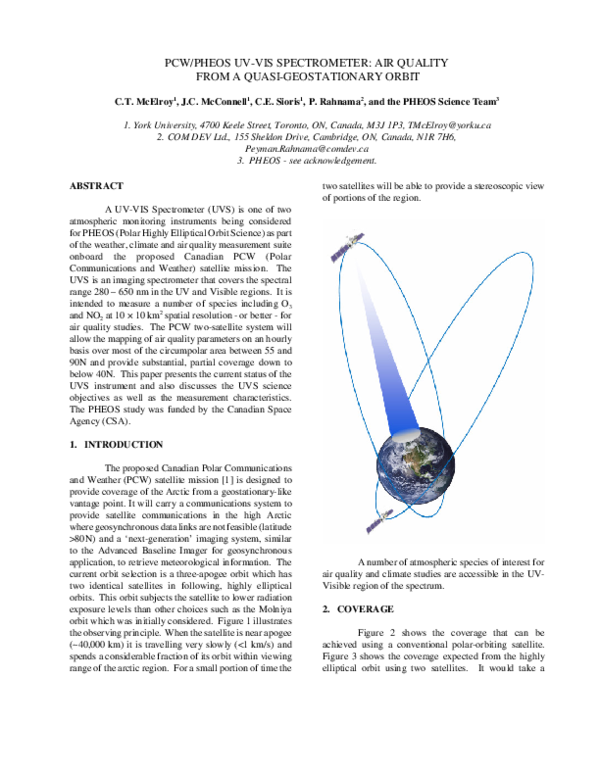 (PDF) PCW/PHEMOS UV-VIS Spectrometer: Air Quality from a Quasi ...