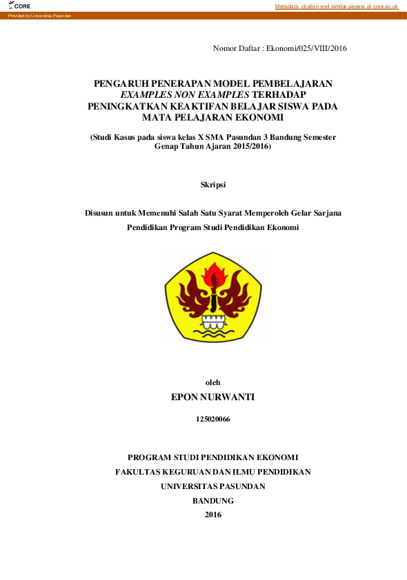 (PDF) Pengaruh Penerapan Model Pembelajaran Examples Non Examples ...
