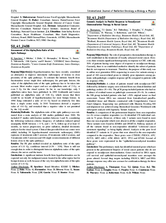 (PDF) Assessment of the Alpha/Beta Ratio of the Optic Pathways