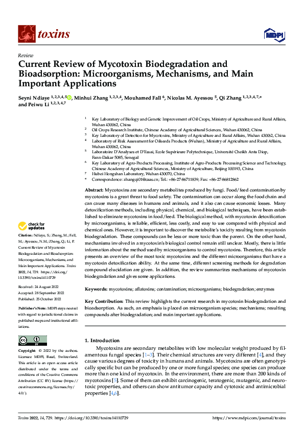 (PDF) Current Review of Mycotoxin Biodegradation and Bioadsorption ...
