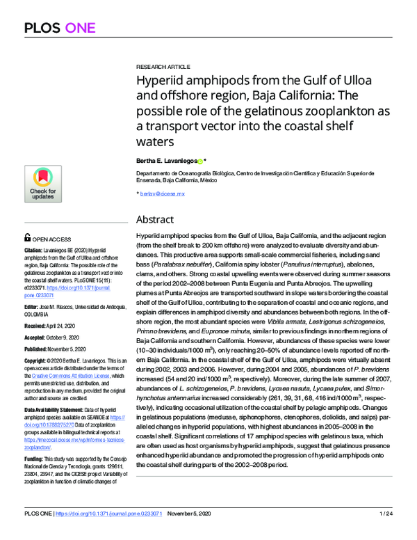 (PDF) Hyperiid amphipods from the Gulf of Ulloa and offshore region ...