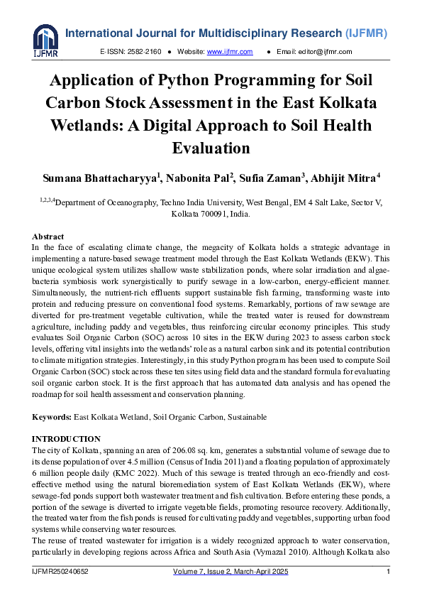 (PDF) PYTHON BASED SOC STOCK ESTIMATION OF EKW