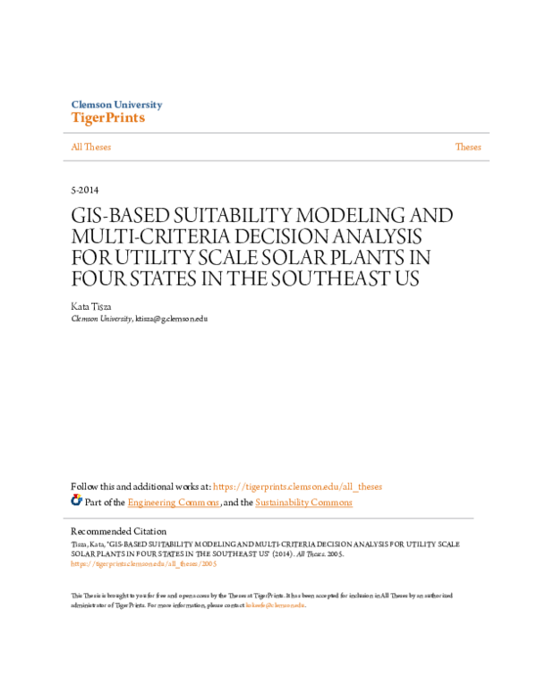 (PDF) GIS-based suitability modeling and multi-criteria decision analysis for utility scale ...