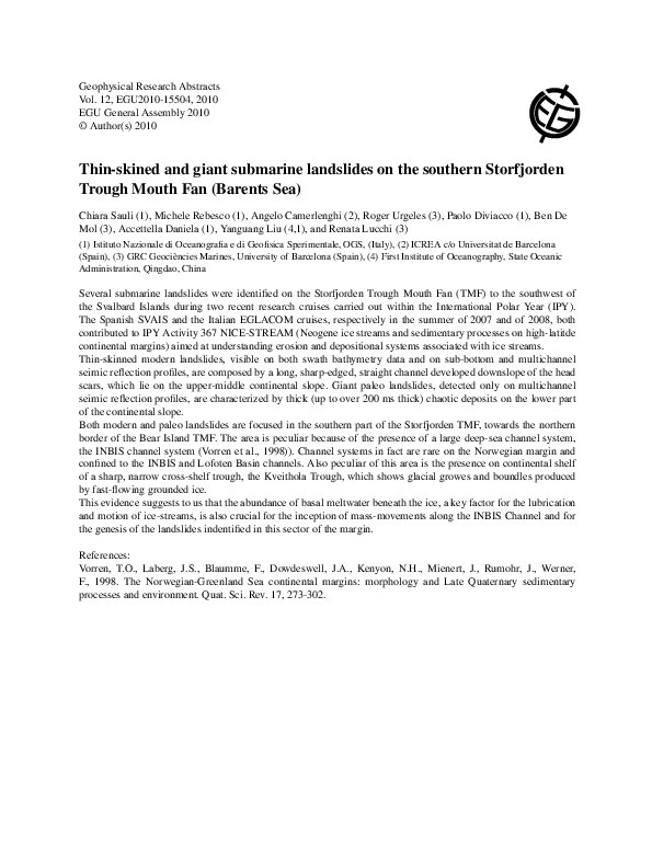 (PDF) Thin-Skined and Giant Submarine Landslides on the Southern ...