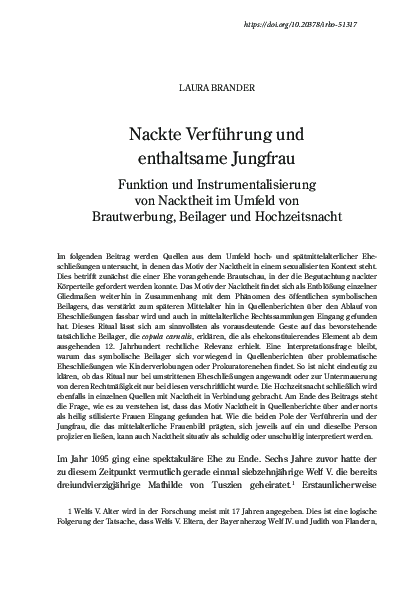 (PDF) Nackte Verführung und enthaltsame Jungfrau : Funktion und ...