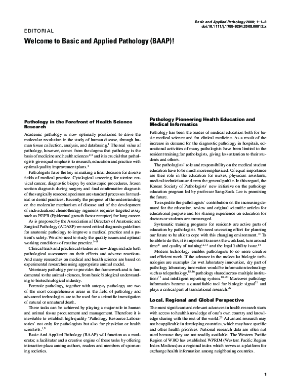 (PDF) Welcome to Basic and Applied Pathology (BAAP)!