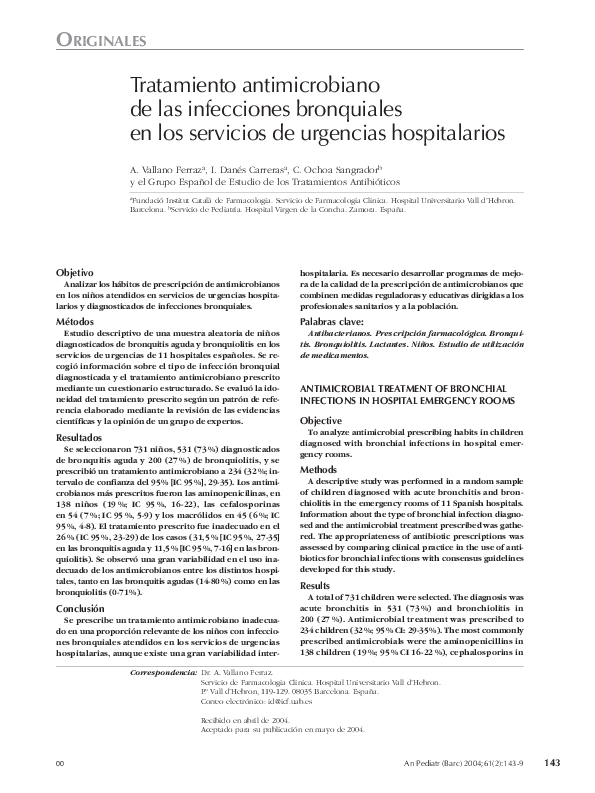 (PDF) Tratamiento antimicrobiano de las infecciones bronquiales en los servicios de urgencias ...